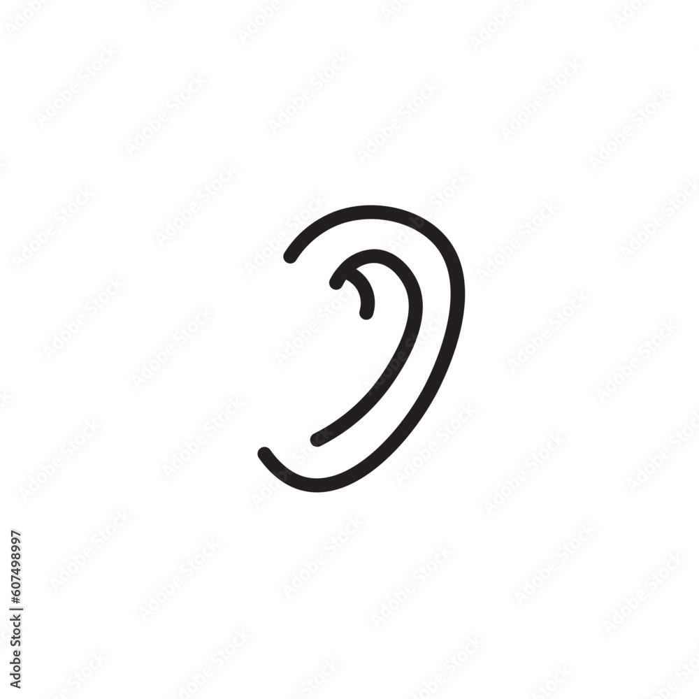 Ear Anatomy Hearing Outline Icon Stock Vector | Adobe Stock