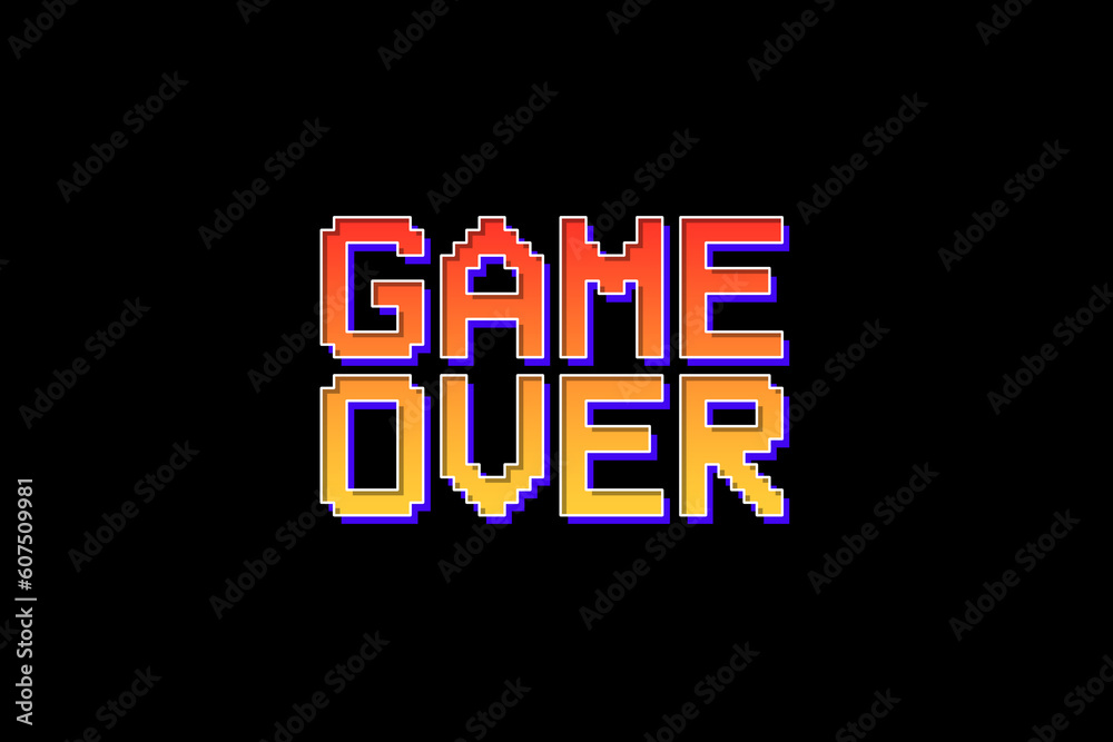 80s Retro game over Pixel Text background Stock Illustration | Adobe Stock