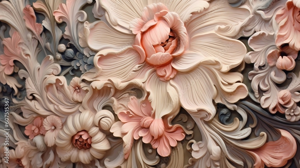 Popping out three dimension flowers (3d) imitating plaster of paris ...