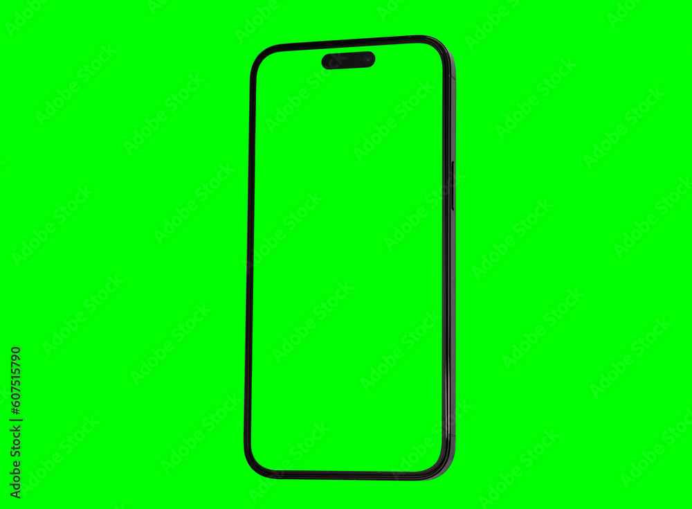 Stockfoto iPhone 14 pro max new Smartphone with green screen for VDO ...
