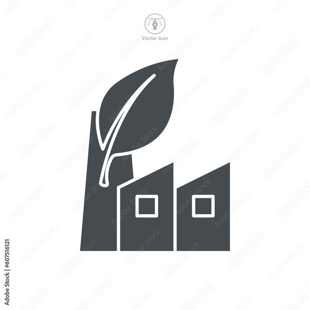 Eco Factory Icon symbol template for graphic and web design collection ...
