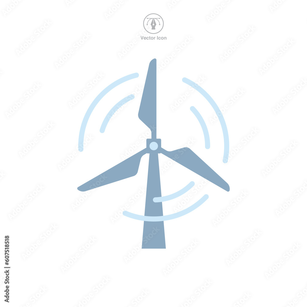 Wind Turbine. Wind power Icon symbol template for graphic and web ...