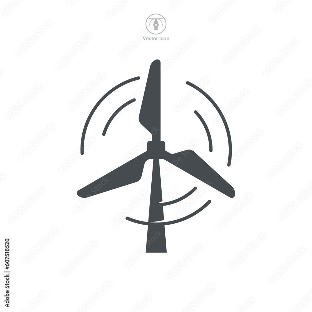 Wind Turbine. Wind power Icon symbol template for graphic and web ...