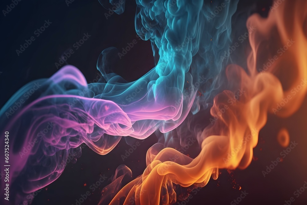 Abstract background with smooth color wave. Smoke wave background ...