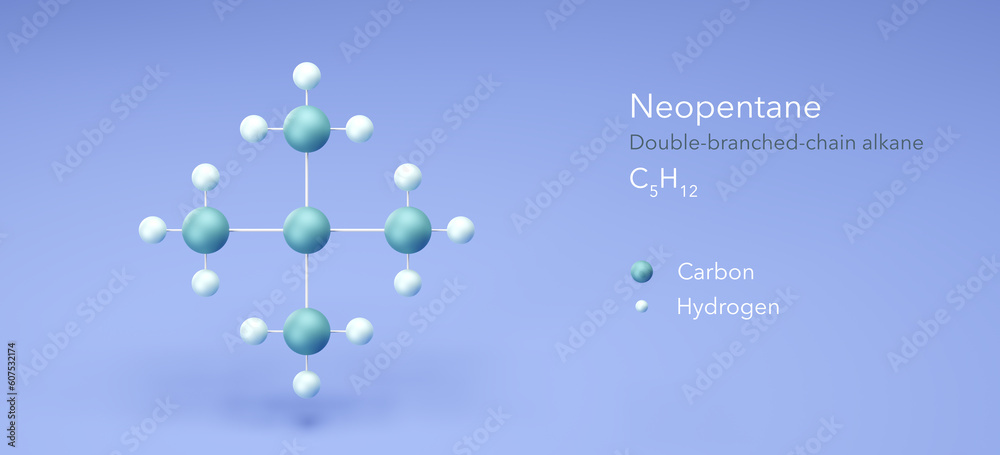 neopentane molecule, molecular structures, 2.2-dimethylpropane, 3d ...