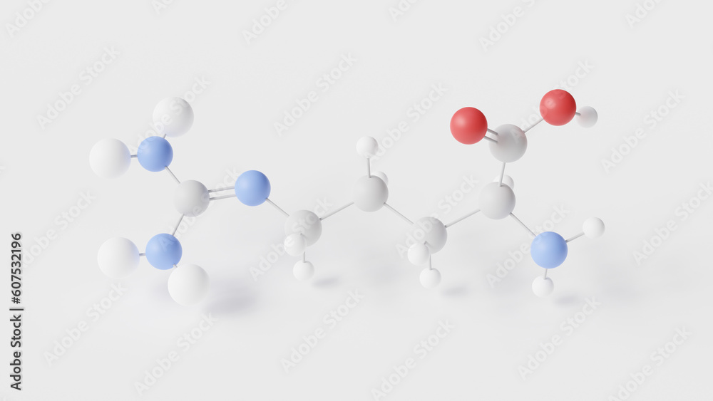 Arginine Molecule 3d Molecular Structure Ball And Stick Model