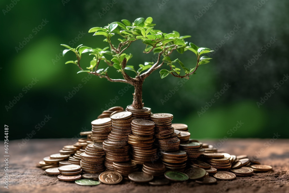 ESG concept of environmental, social, and governance.ESG small tree on ...