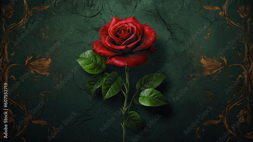 Background featuring a single red rose in the top center on gorgeous ...