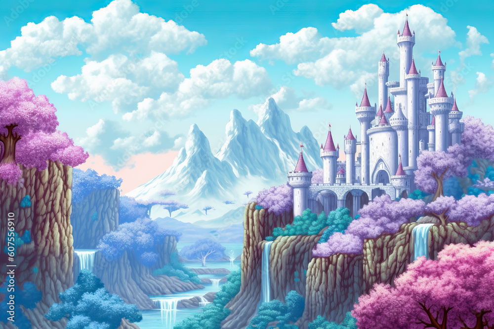 Nostalgic 8-bit Pixelart Platformer Game Background Landscape ... Nostalgic 8-bit Pixelart Platformer Game Background Landscape ...