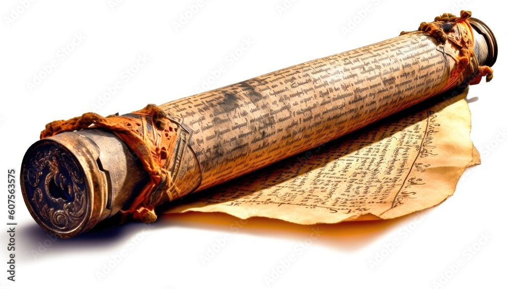 Manuscript parchment Hebrew text ancient biblical scroll prophets ...