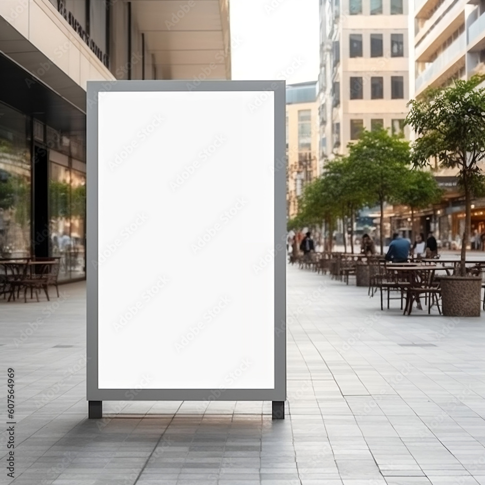 Clean and Minimalistic Blank Signboard Mockup for Advertising in Public ...