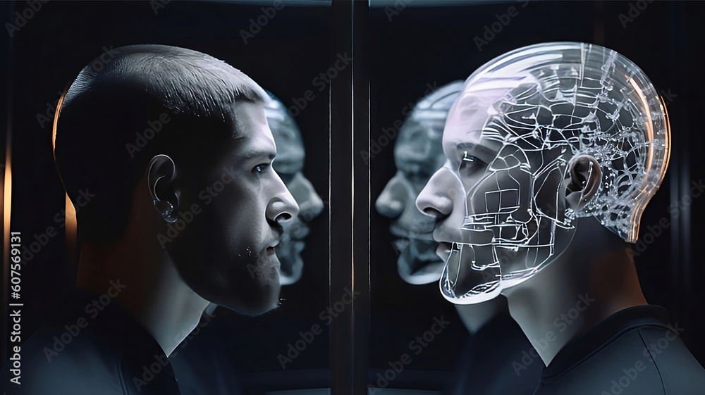 Machine learning reaction and artificial intelligence ai. Chat bot ...