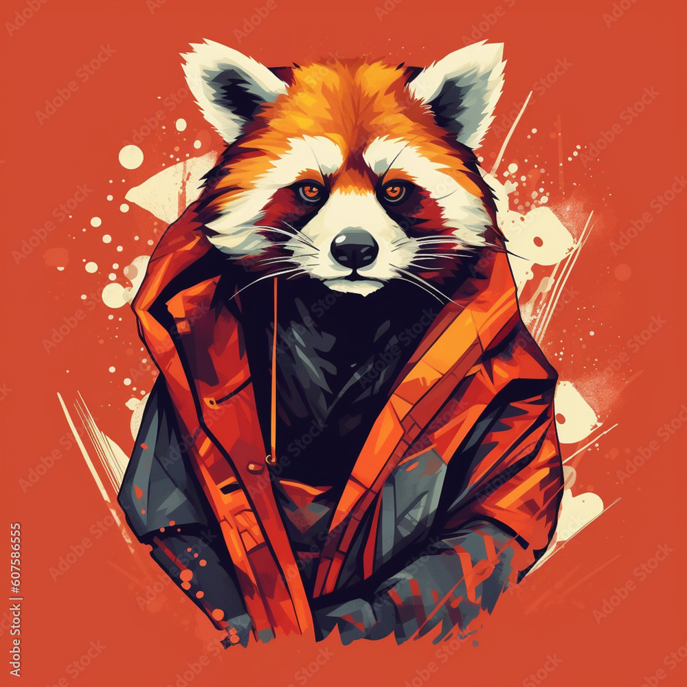 Red panda logo social media account logo sport team logo business store ...