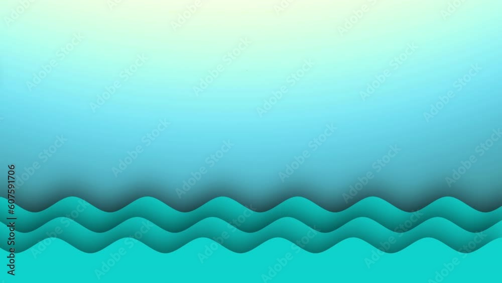 Cartoon clouds floating on the blue sky background. Seamless 4k looping ...