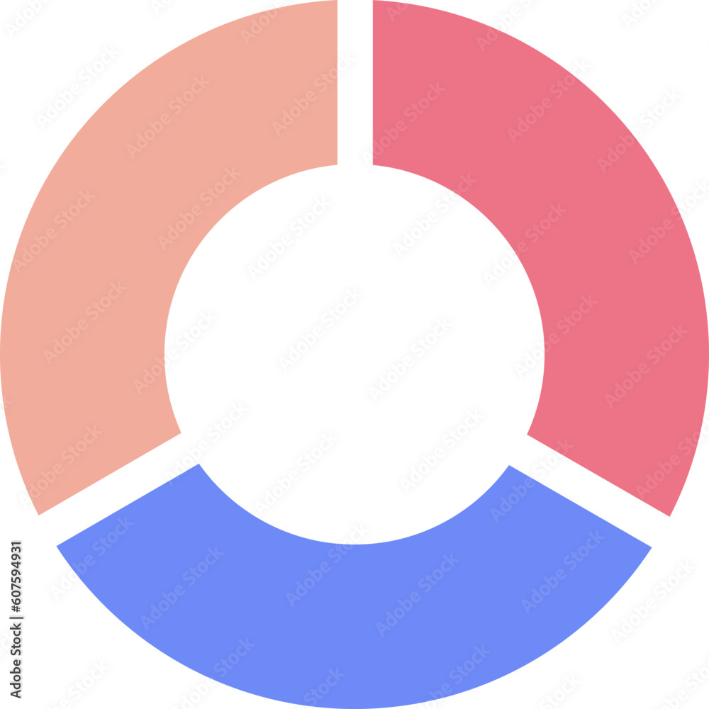 Infographic Pie Flow Chart Diagram with 3 Sections Stock Vector | Adobe ...