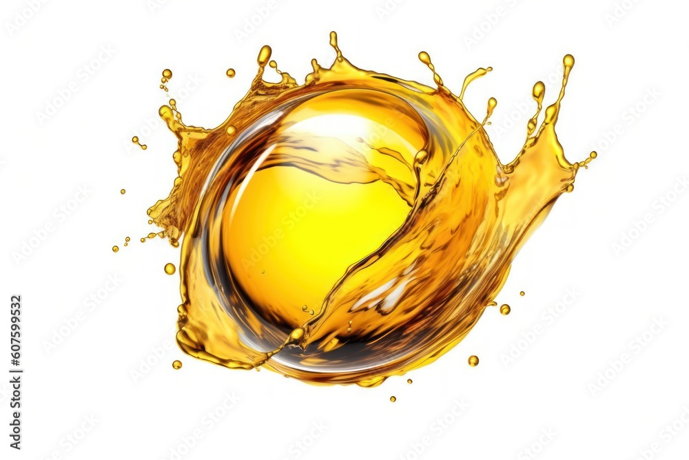 stock photo of yellow water liquid splash in sphere photography ...