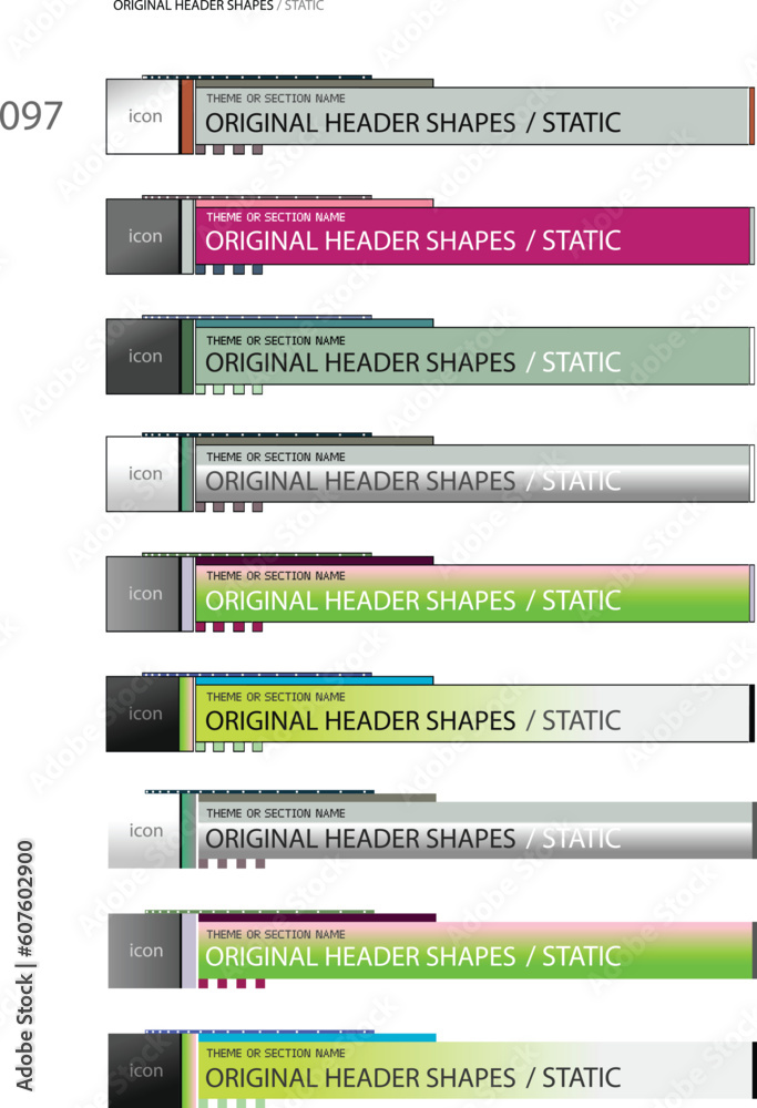 Original vector shape for (print, web or other design worx) headers ...