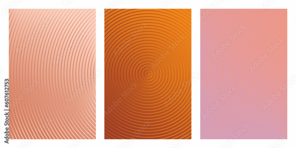 Set of gradient shabby chic background with circular watermark. Simple ...