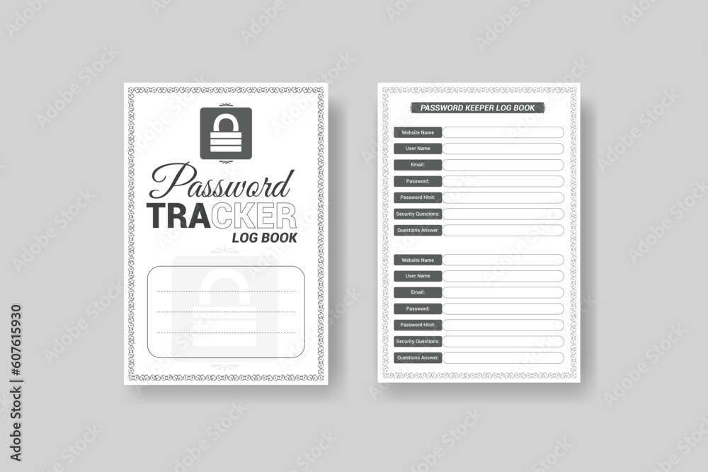 Password Log Book Template Set Of Password Log Template Password