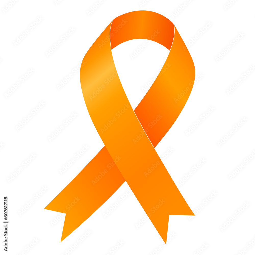 Leukemia Awareness Month. Orange ribbon. Flat illustration isolated on ...