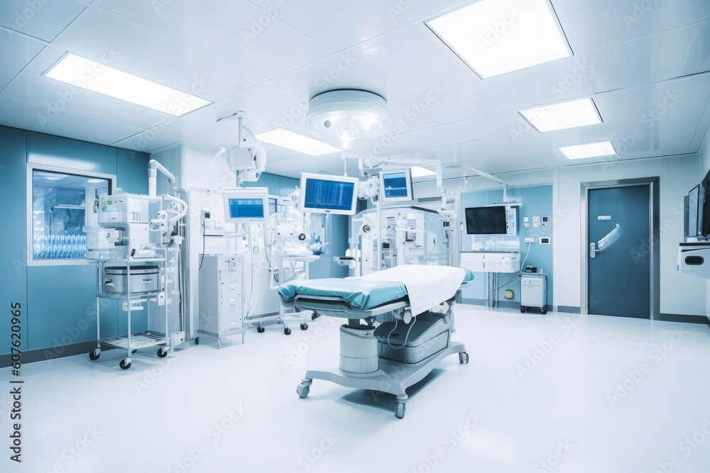 Empty hospital operating room. Operating Theatre. Generative AI Stock ...