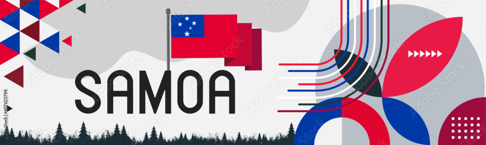 Samoa national day banner design. Samoan flag theme with white ...