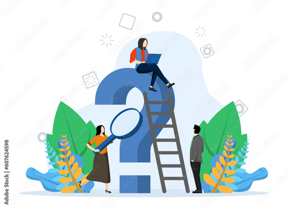 Frequently Asked Questions Concept, Character Showing People Standing ...