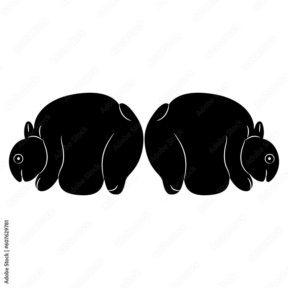 Symmetrical animal design with two stylized rabbits. Native American ...