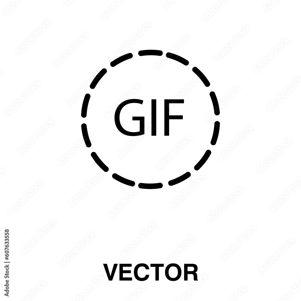 Gif icon,vector illustration. gif icon illustration isolated on White ...