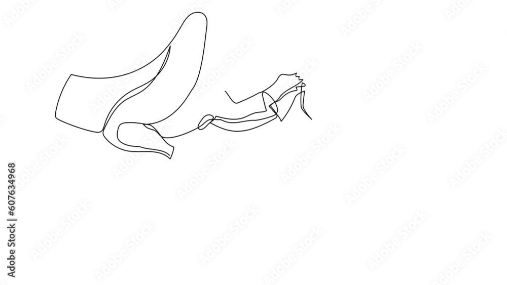 Vidéo Stock Self drawing animation of single one line draw ...