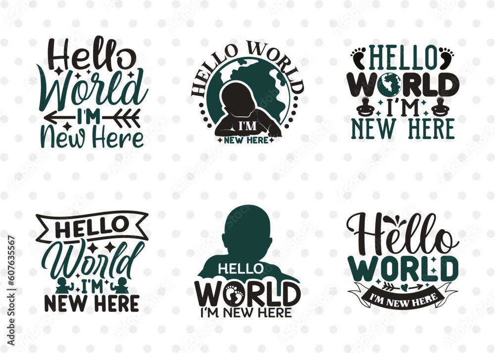 Hello World Im New Here SVG Bundle, Newborn Svg, Hello World Svg, Cute ... Hello World Im New Here SVG Bundle, Newborn Svg, Hello World Svg, Cute ...