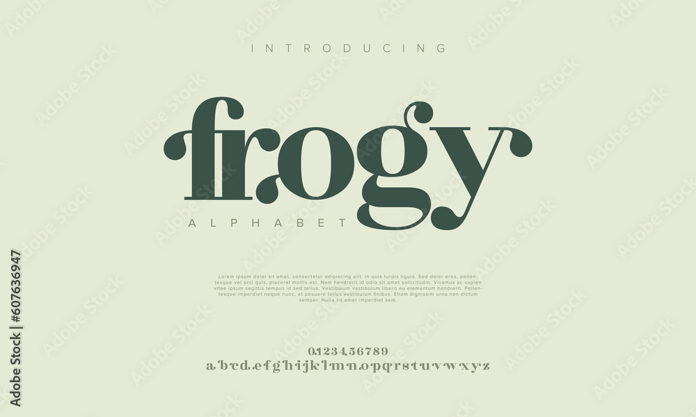 Frogy abstract fashion wedding logo font alphabet. Minimal modern urban ...