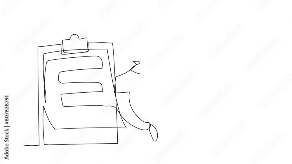 Animated self drawing of continuous line draw relaxed businessman ...