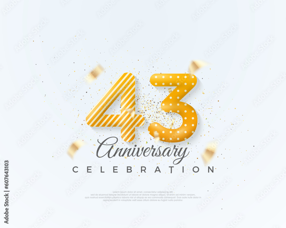 Number 43rd for anniversary celebration. with unique and clean balloons ...