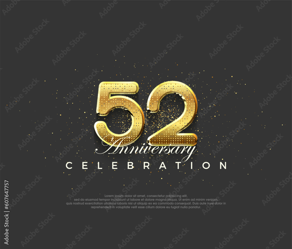 Luxurious design with shiny gold numerals, premium design for 52nd ...