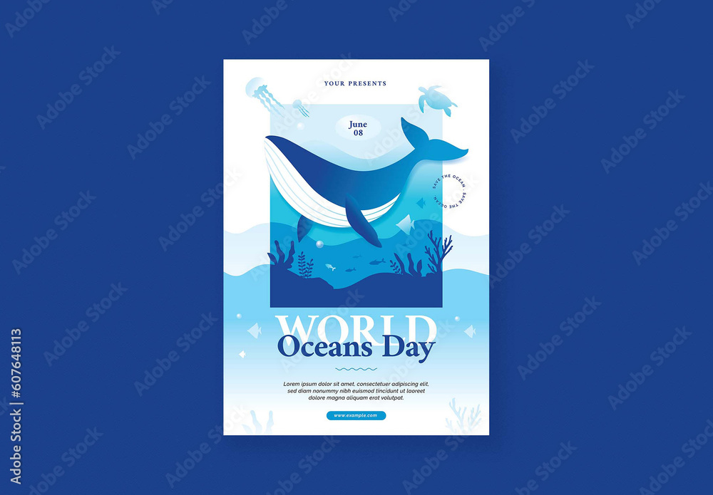 World Oceans Day Flyer 01 Stock Template | Adobe Stock