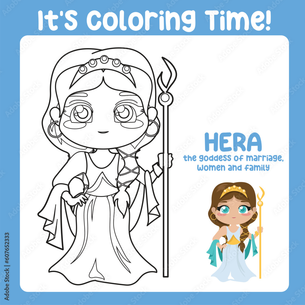 It’s coloring time. Colouring worksheet of Hera Goddess of the marriage ...
