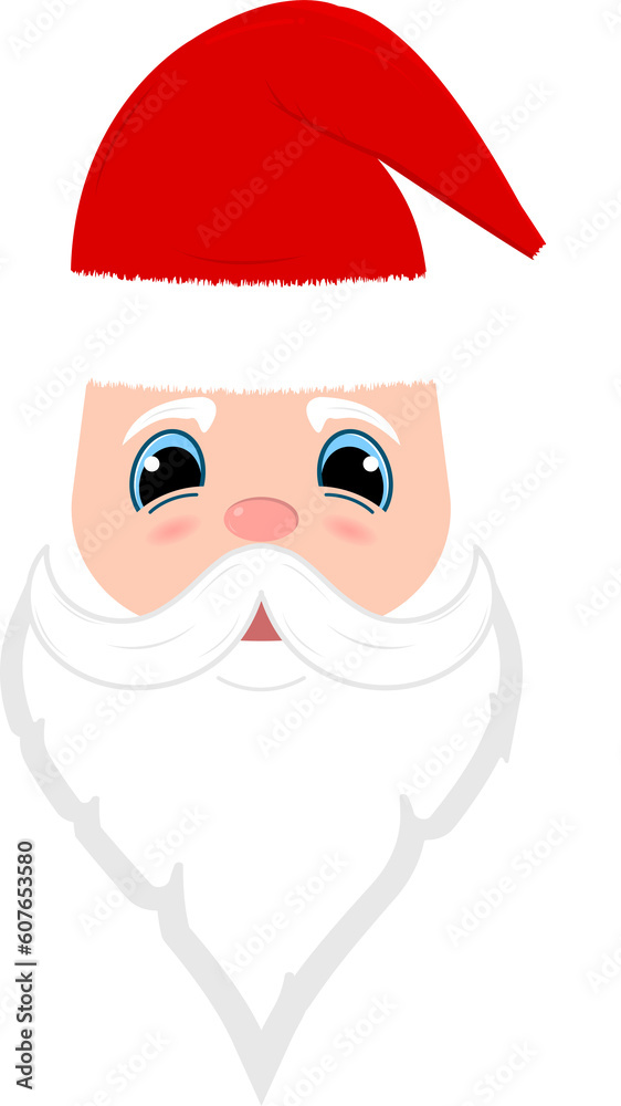 Christmas Santa faces element with cute eyes. Santa faces collection on ...