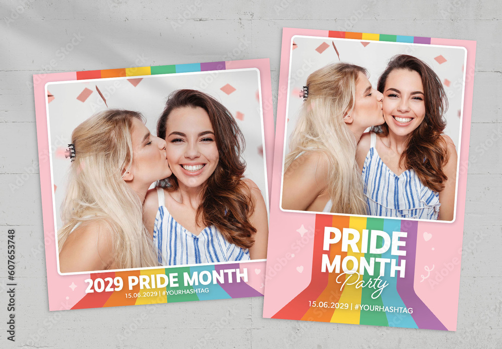 LGBT Pride Month Photo Card Layout Stock Template | Adobe Stock