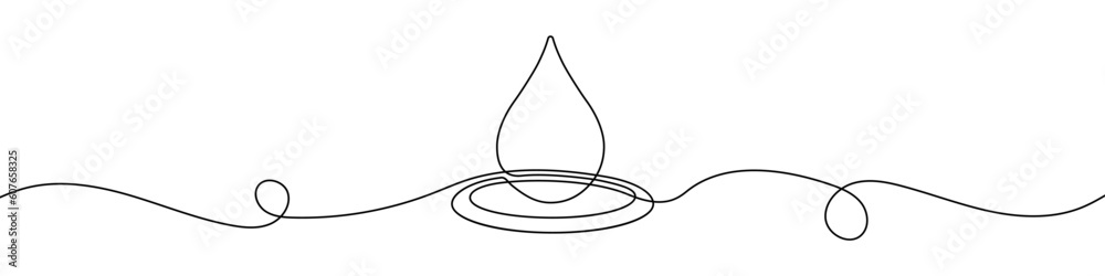 Water drop in continuous line drawing style. Line art of drop icon ...
