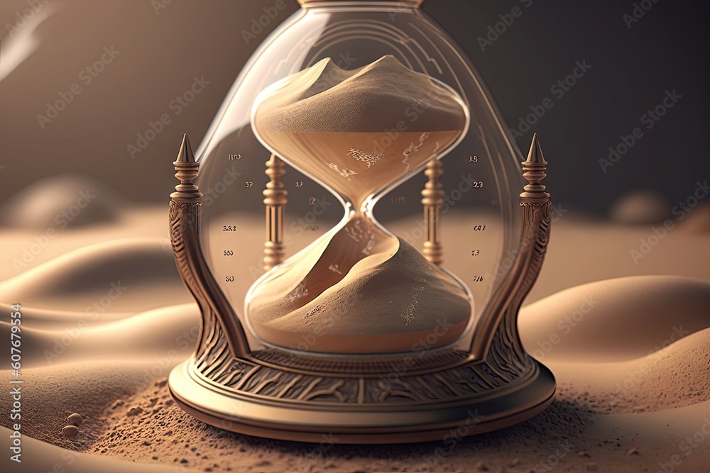 The flow of time and space in an infinite universe concept. Generative ...