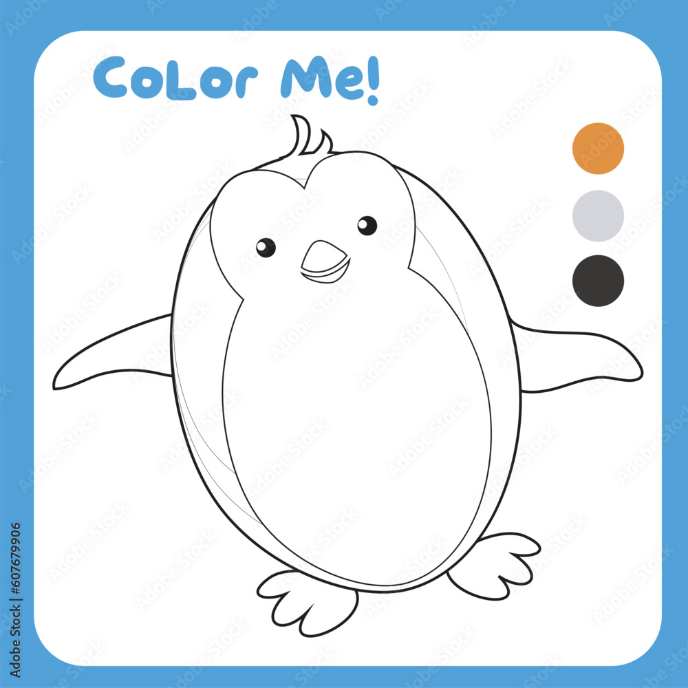 Coloring the penguin, the sea animal. Coloring sea animals worksheet ...
