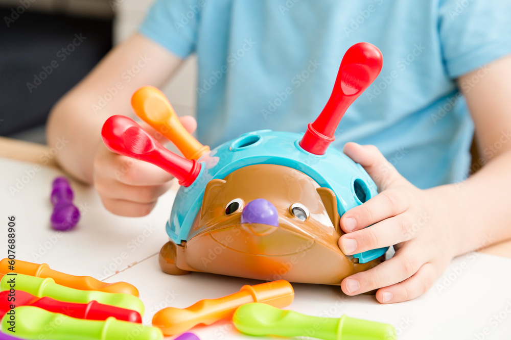 toy for preschool kids. Plastic hedgehog for fine motor skils, to ...