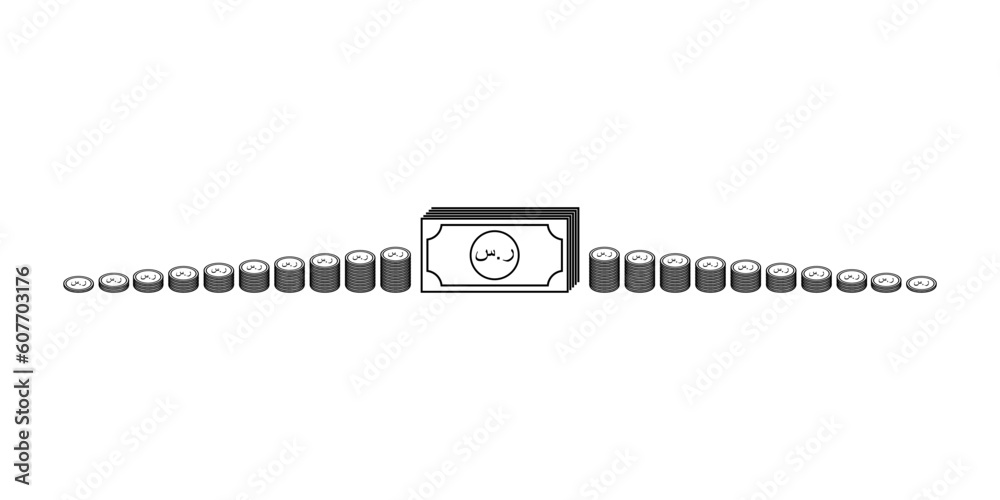 Arab Saudi Currency Symbol, Saudi Riyal Icon, SAR Sign. Vector ...