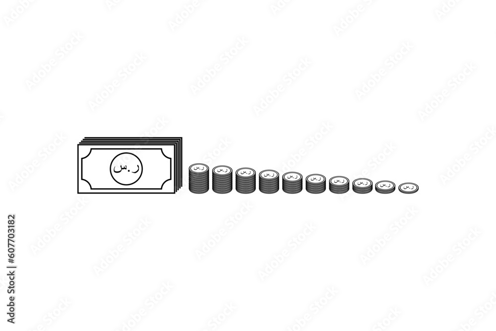 Arab Saudi Currency Symbol, Saudi Riyal Icon, SAR Sign. Vector ...