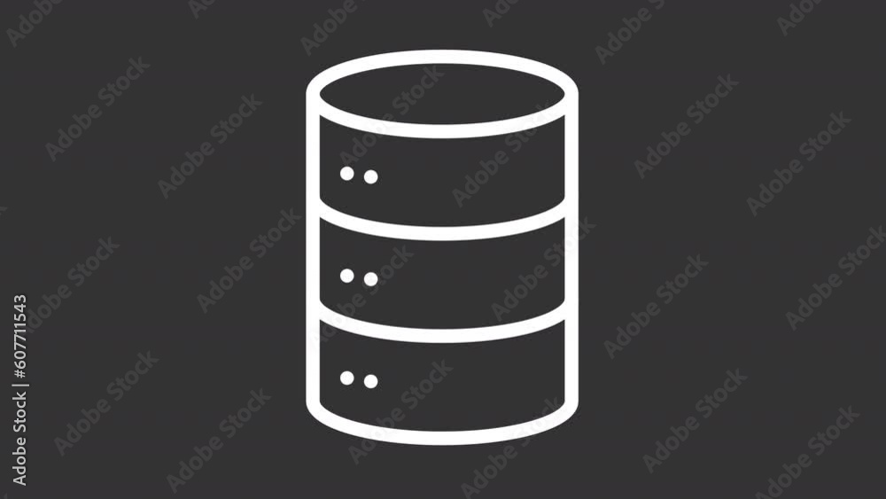Animated Server Database White Icon Data Management Line Animation Cloud Storage Computer 8062