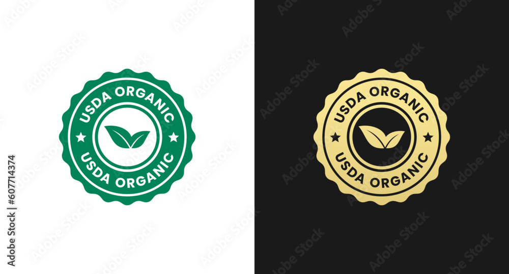 USDA Organic label or USDA Organic Stamp Vector Isolated in Flat Style. Best USDA Organic label ...