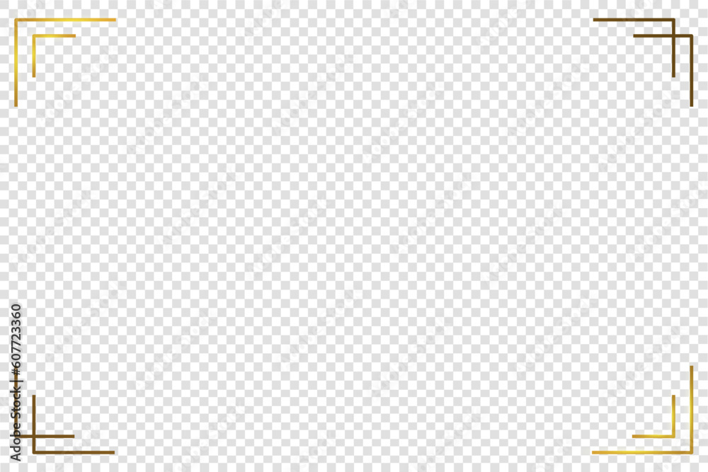Luxury gold border isolated on transparent background. Glowing gradient ...