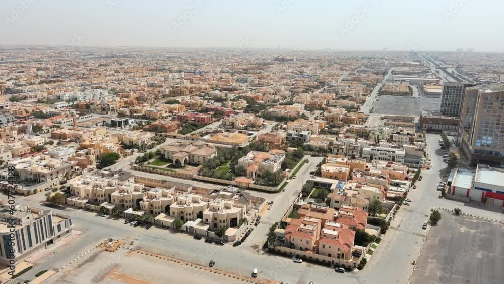 Riyadh: Aerial view of capital city of Saudi Arabia, low-rise ...