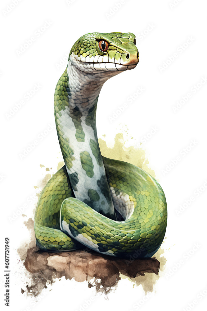 cute snake watercolor clipart cute isolated on white background Stock ...